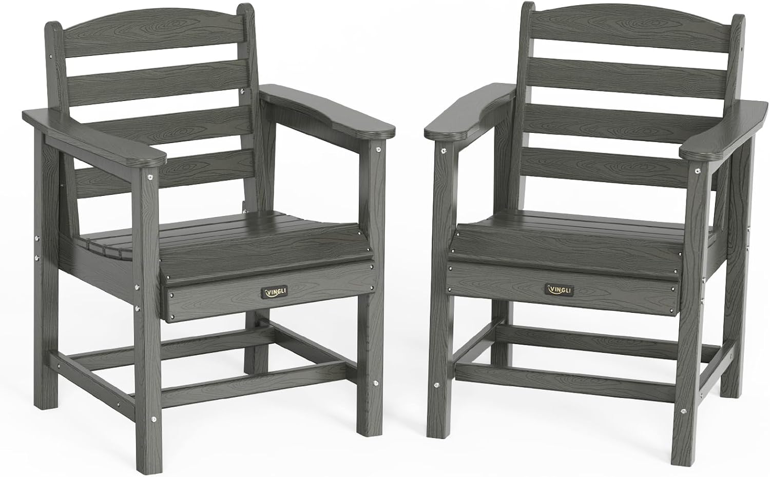 Amazon.com: VINGLI Outdoor Dining Chairs Set of 2, HDPE Patio Chairs ...
