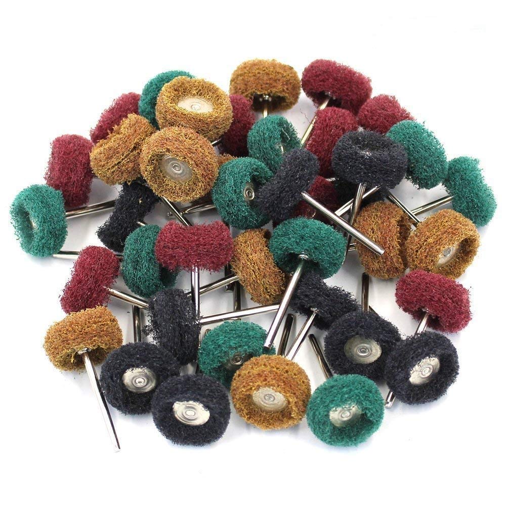 Buffing Wheels - 48 Pcs Grit Finishing Abrasive Buffs Mounted Rotating ...