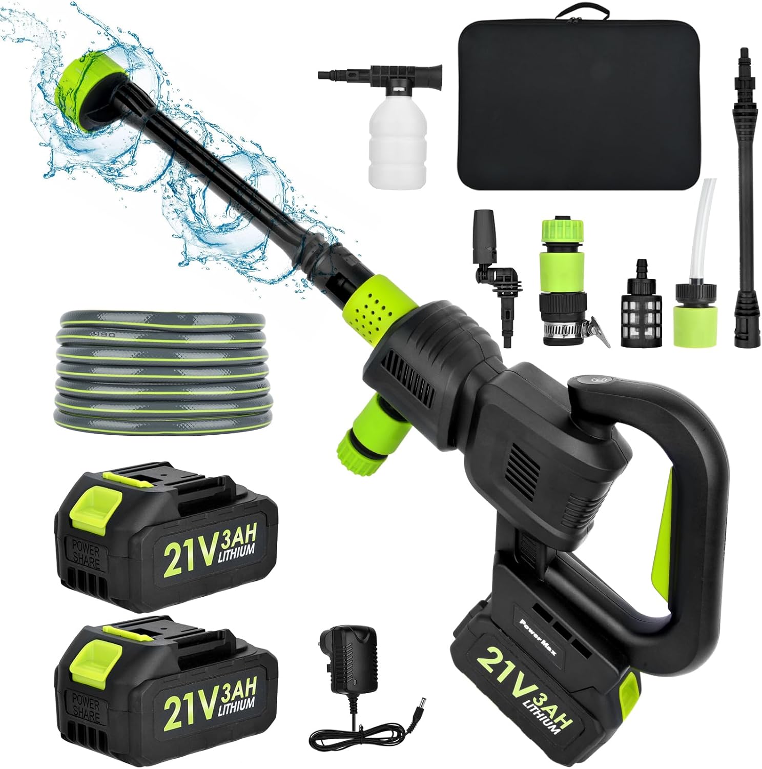 Nettoyeur Haute Pression Portable sans Fil : 2 Batteries 24 V 3000 Mah ...