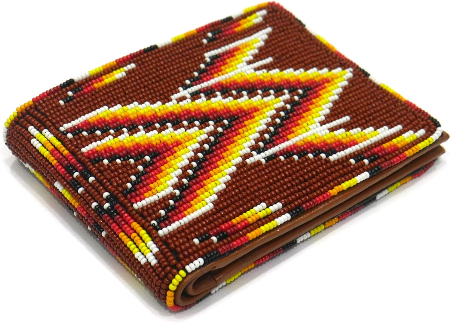 Amazon.com: buybeaded Handmade beaded Leather Wallet seed bead Inspired ...