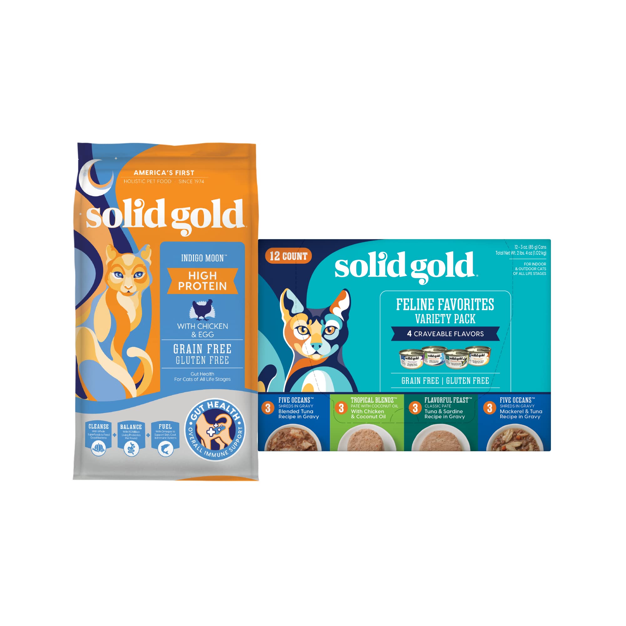 Amazon.com : Solid Gold Indigo Moon - Dry Cat Food with Digestive Probiotics for Cats - Grain ...