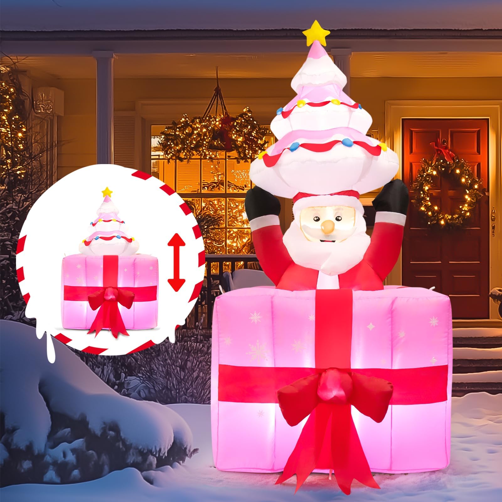 Amazon.com: Gemmy Giant Animated Christmas Airblown Inflatable Santa in ...