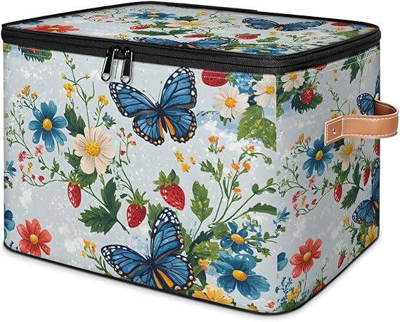 Amazon.com: JIEDFEJUI Butterfly Storage Bins with Zipper Lids for ...