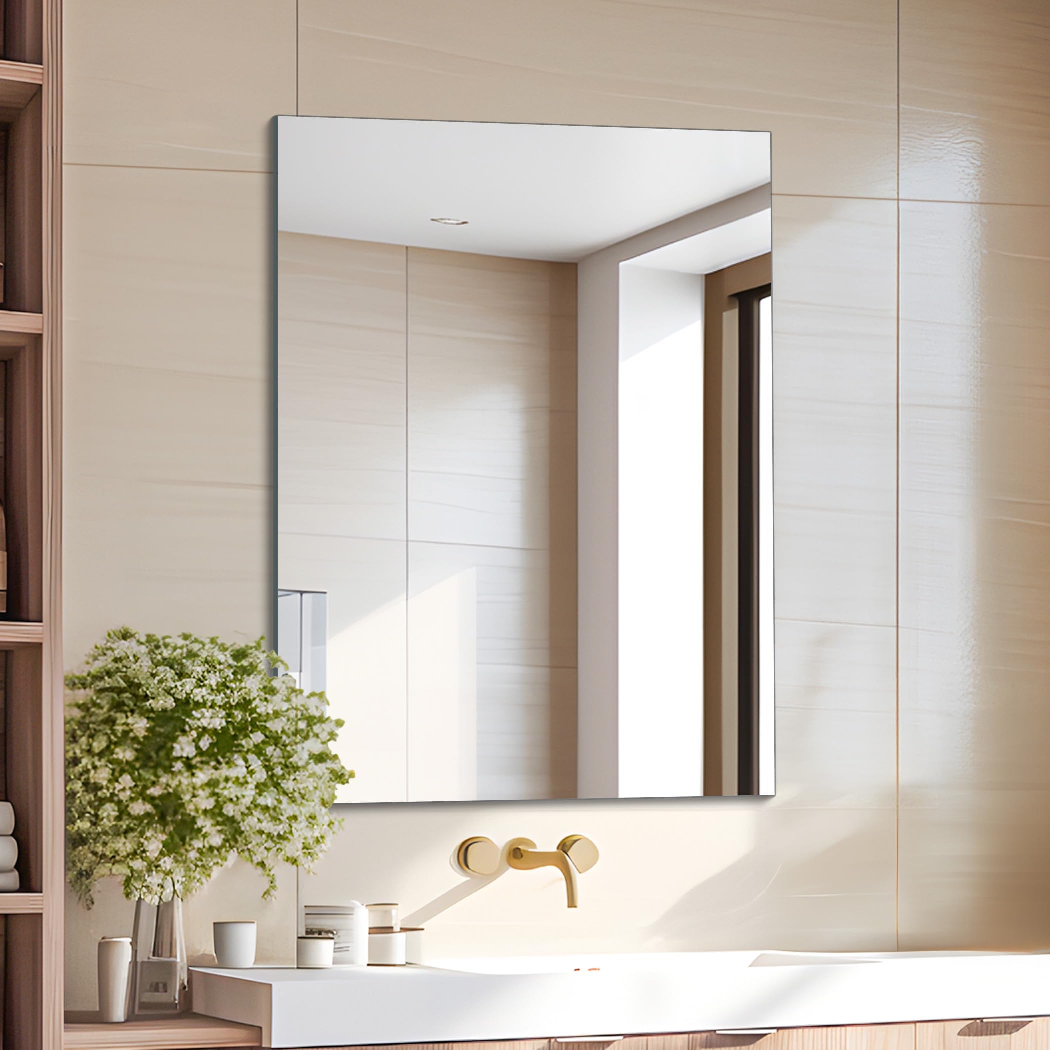 CILIBER Miroir sans cadre, 45,7 x 61 cm, miroir de salle de bain ...