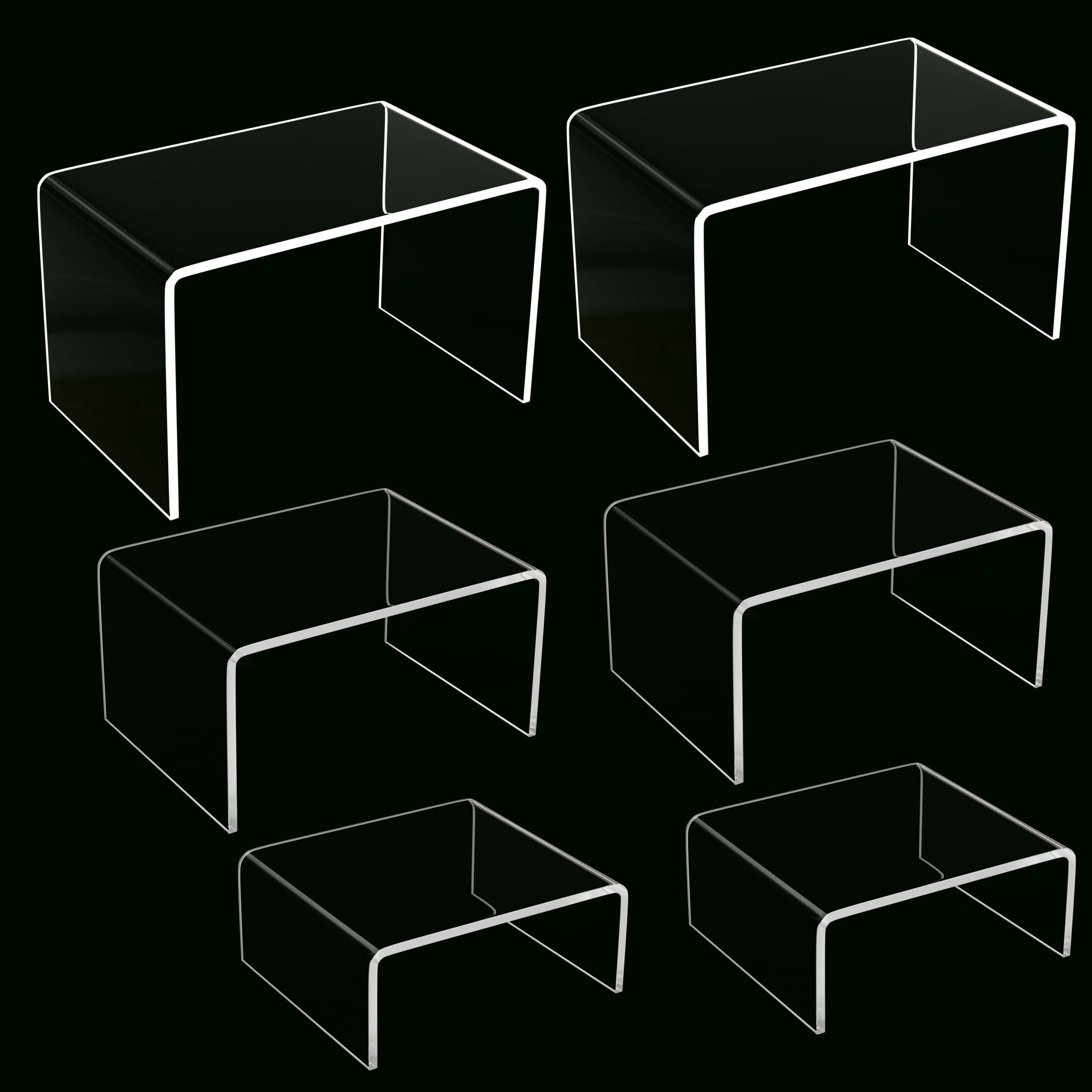 Amazon.com: CLEAR-AD PLASTICS Acrylic Display Risers - Short Sturdy ...