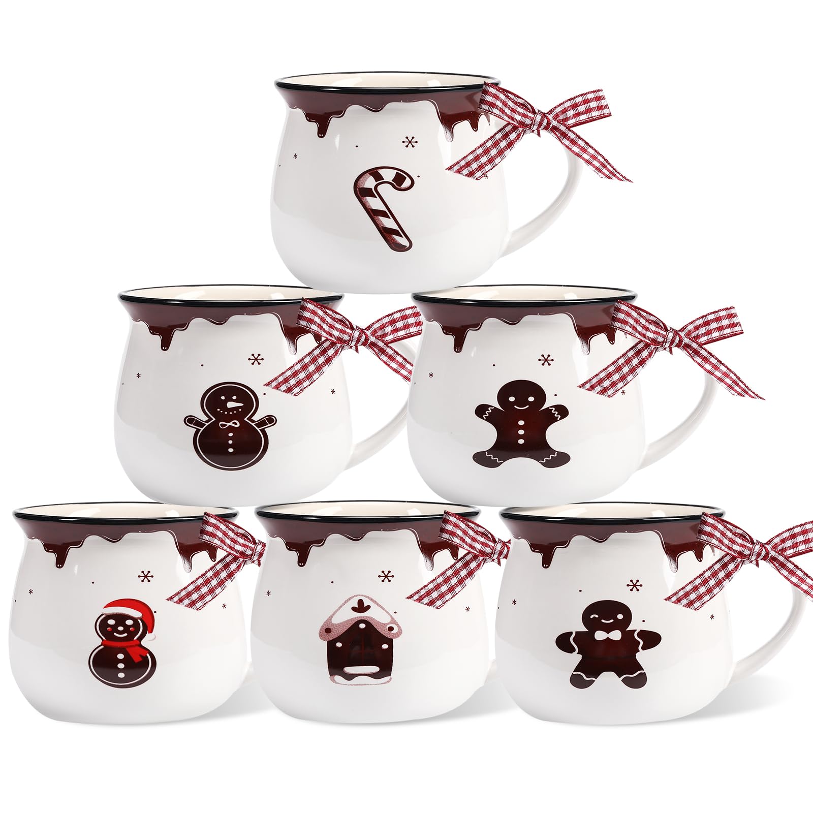 Amazon.com: Jinei 6 Pieces Christmas Mugs Gift Set, 12 oz Coffee ...