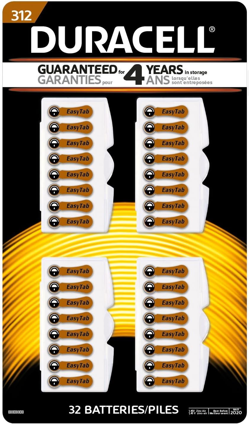 Amazon.com: Duracell Hearing Aid Batteries Size 312, 60 Count (Pack of ...