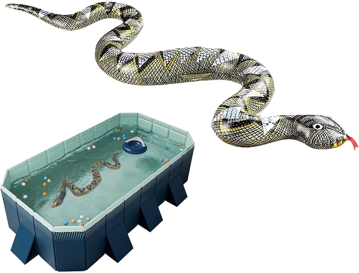 Maodom Inflatable Snake, 47.24 Inch Large Snakes Realistic Tricky Toy ...