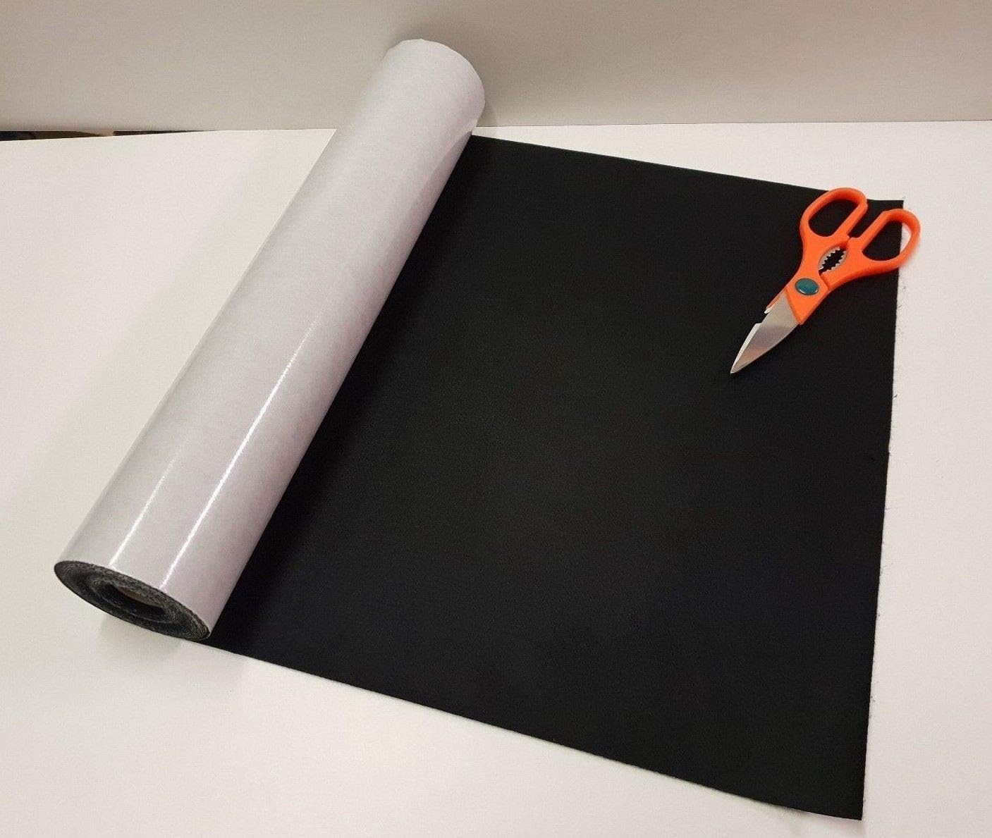 5 Mtrs x 450mm Wide roll of Black Sticky Back SELF Adhesive Felt/Baize ...