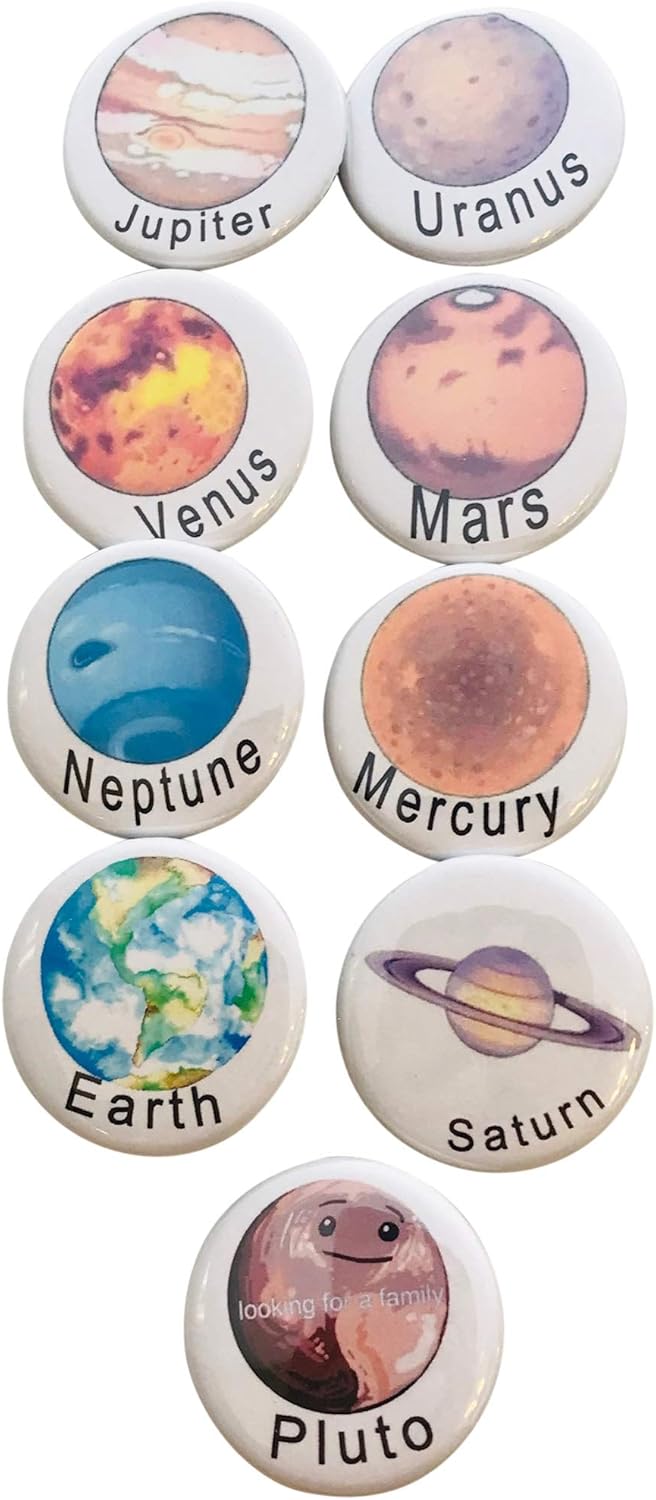 Amazon.com: 9 piece Planet Solar System Magnets Set for Locker 1.25 ...