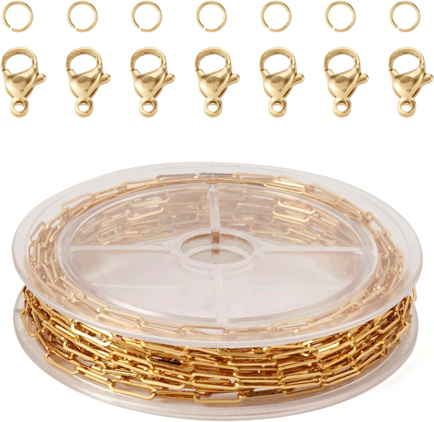 Amazon.com: Pandahall 16.4 Feet Real 16K Gold Plated Paperclip Chains ...