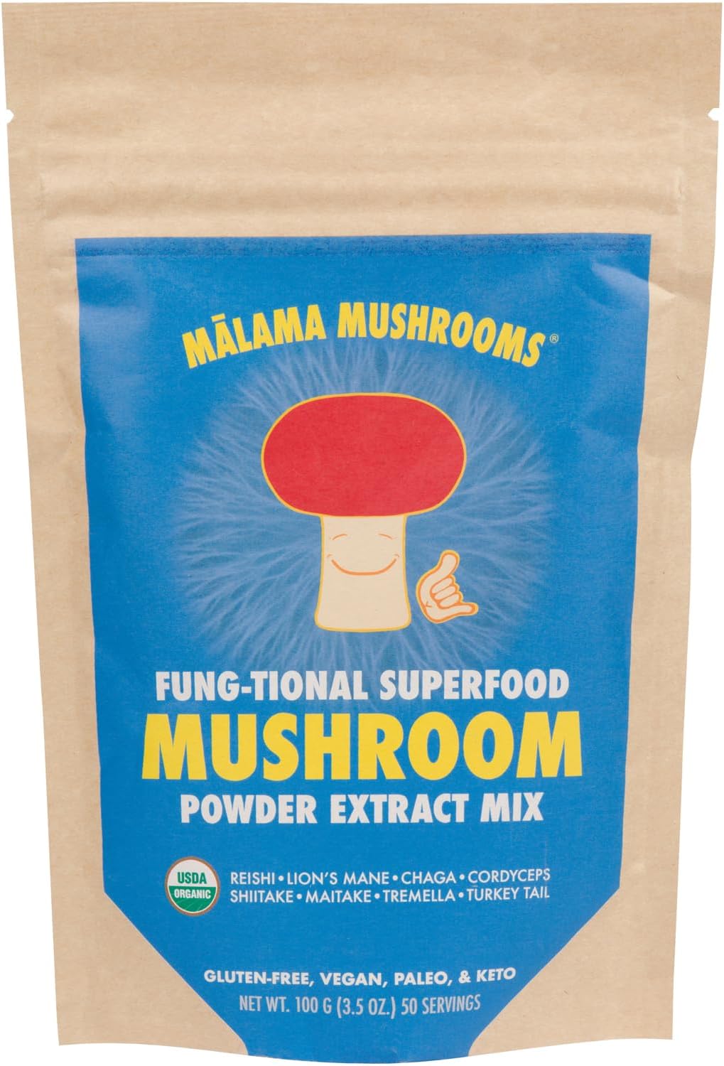 Amazon.com: 8-Mushroom Extract Powder by Malama, Organic Body Mushroom ...
