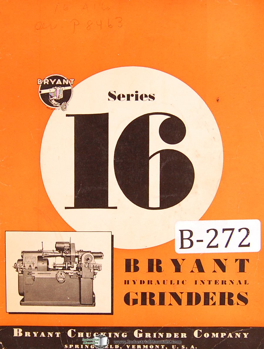 Bryant Chucking Grinder Series 16, Hydraulic Internal Grinders ...