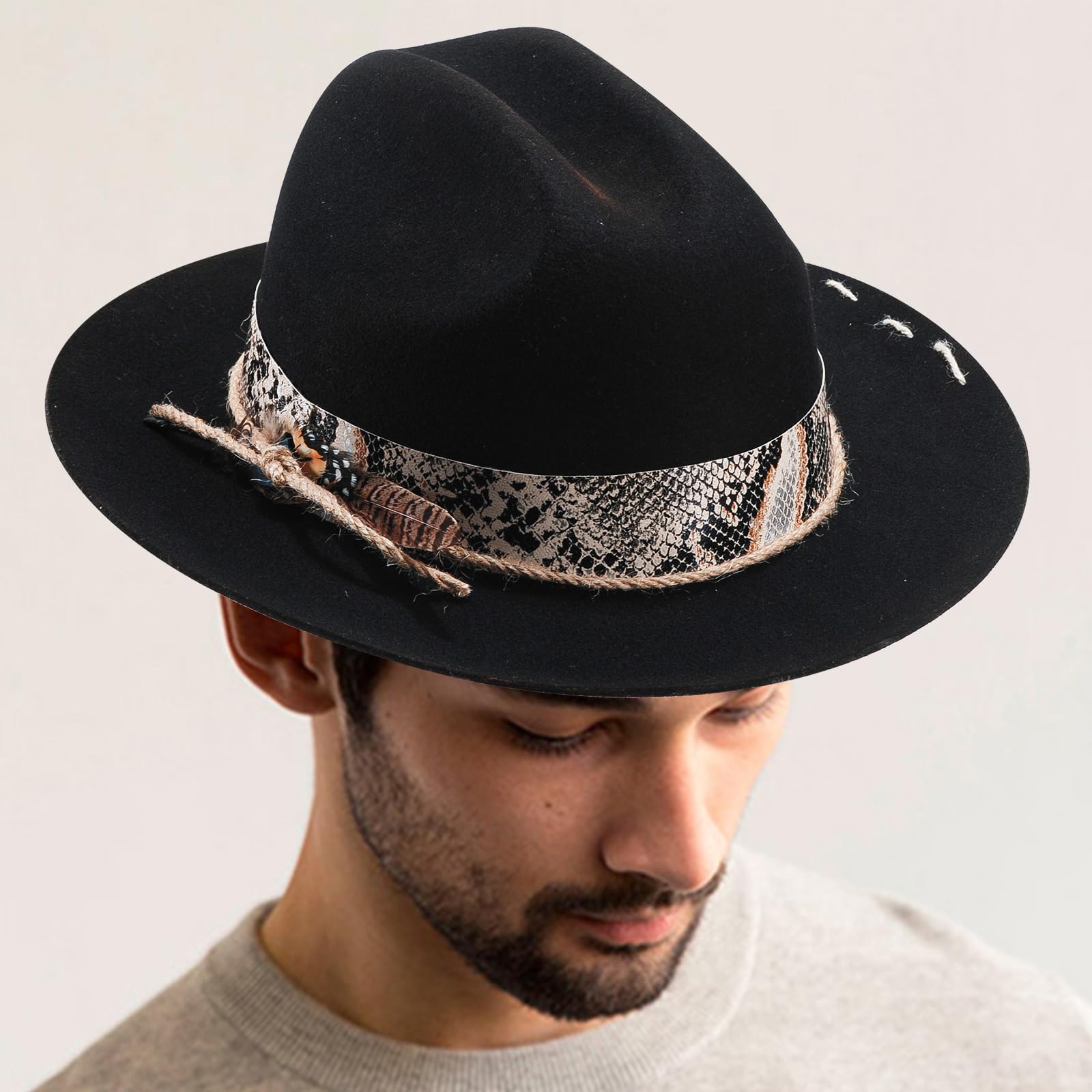 Snapklik.com : Open Road Hat Cowboy Fedora Hat Pure Wool Felt Hat ...