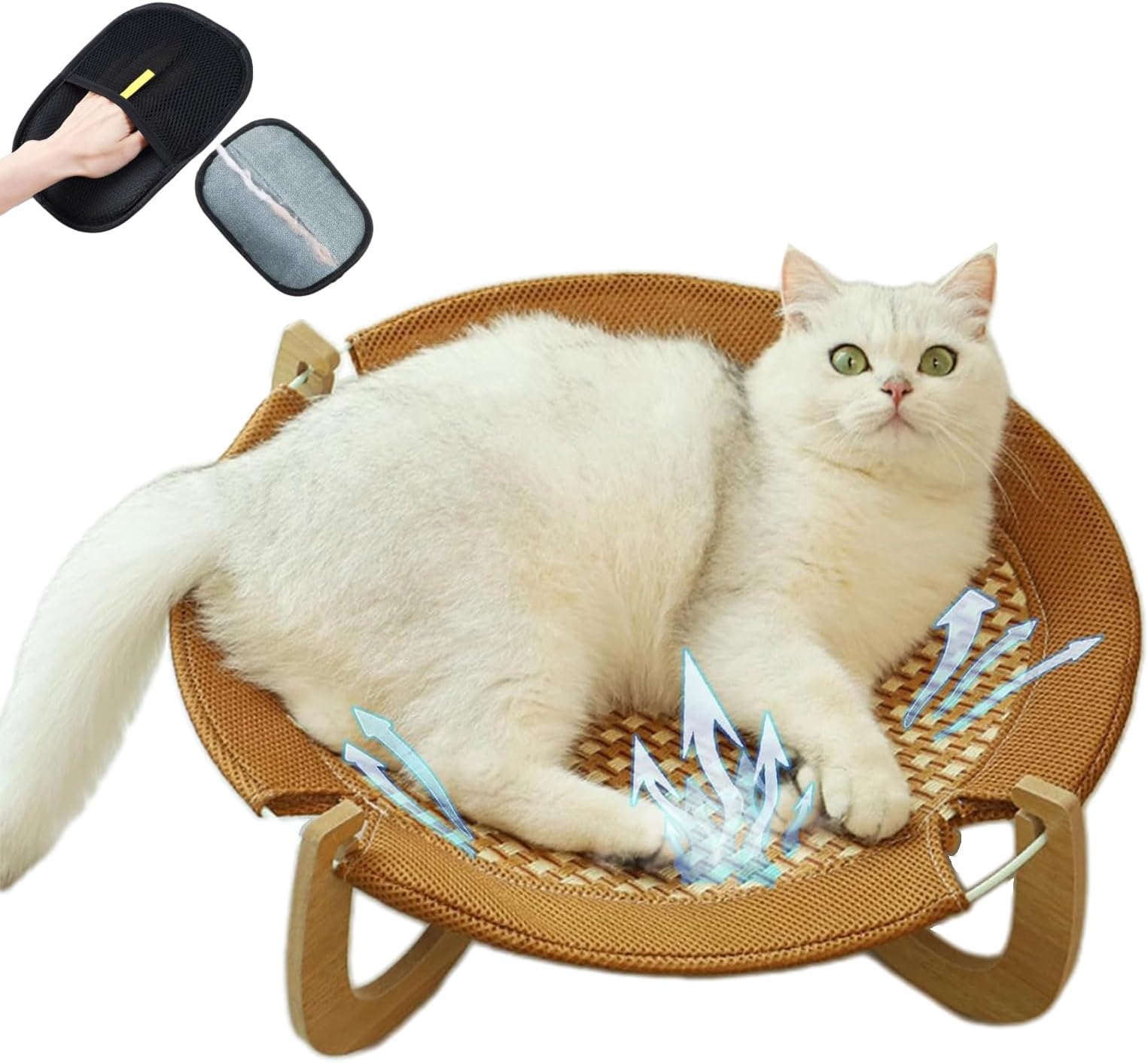 Amazon | AIYOI 猫 ベッド ペットベッド ハンモック 犬猫兼用 【耐荷重10KG丨毛取り手袋を贈り】夏 藤編み ひんやり ラタン 天然素材 涼しい 通気性 猫用ハウス ラタン ...