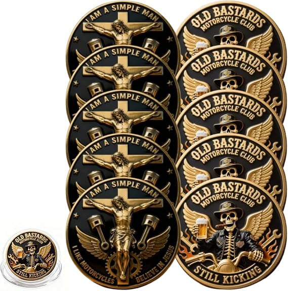 Amazon.com: Old Bastards Motorcycles Club Motorcycle Guardian Coin ...