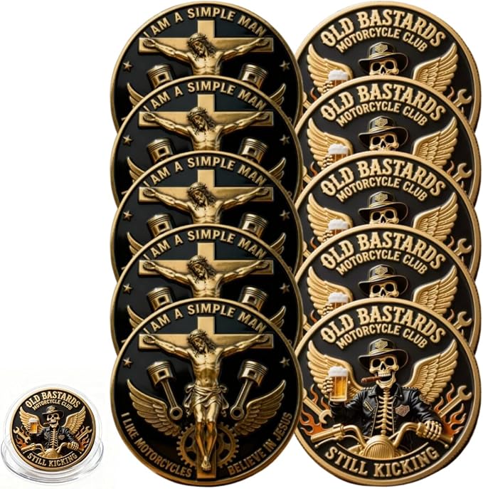 Amazon.com: Old Bastards Motorcycles Club Motorcycle Guardian Coin ...