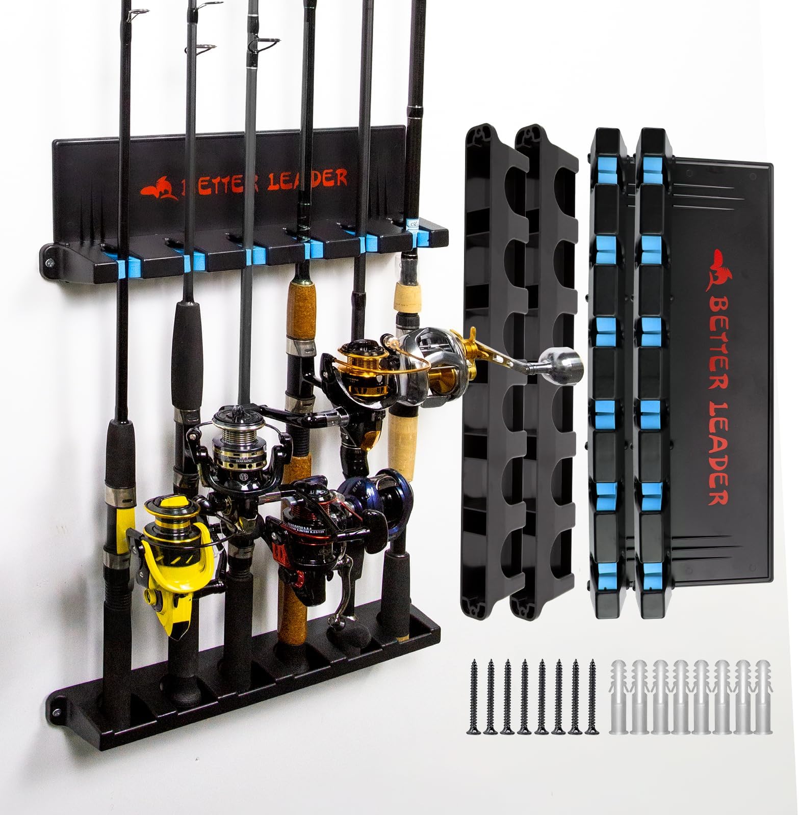 Amazon.com: Sunshine Fishing Rod Rack for Garage, Cabin & Storeroom ...