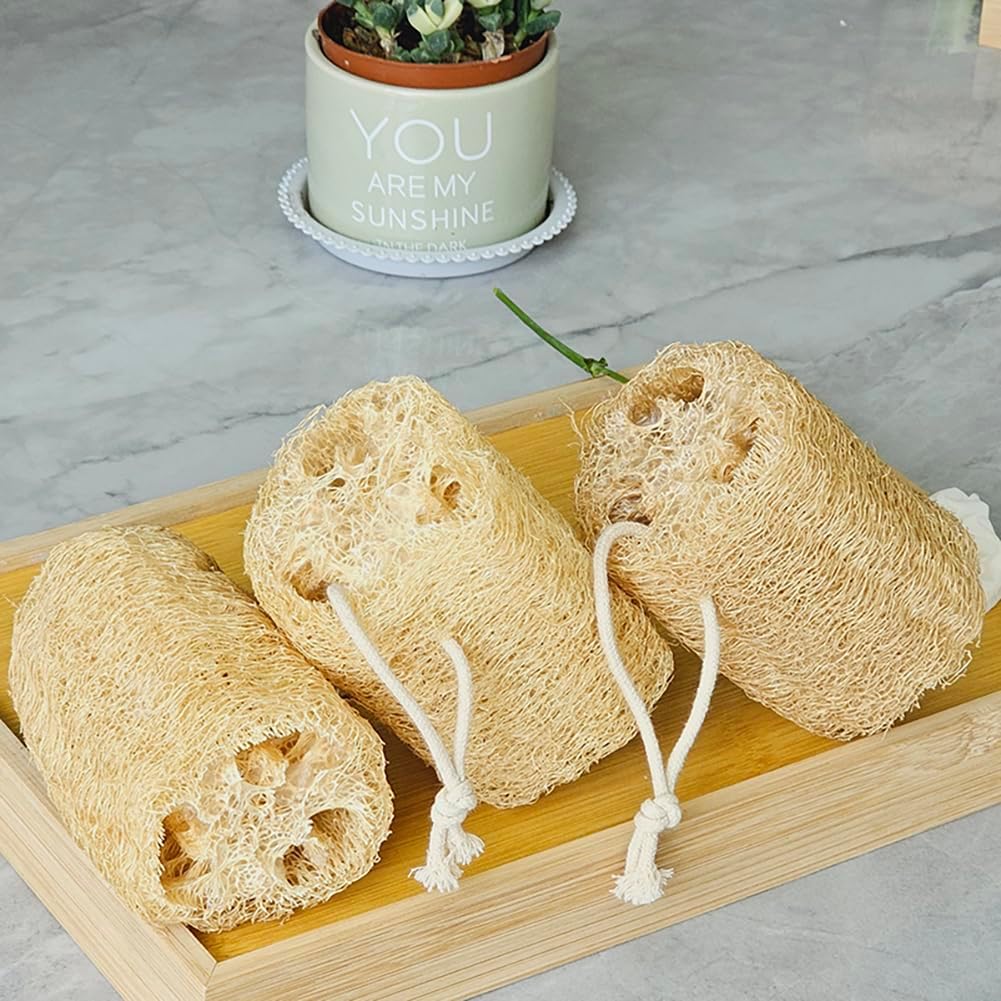 Amazon.com: Natural Loofah Exfoliating Body Scrubber,Real Luffa Sponge ...
