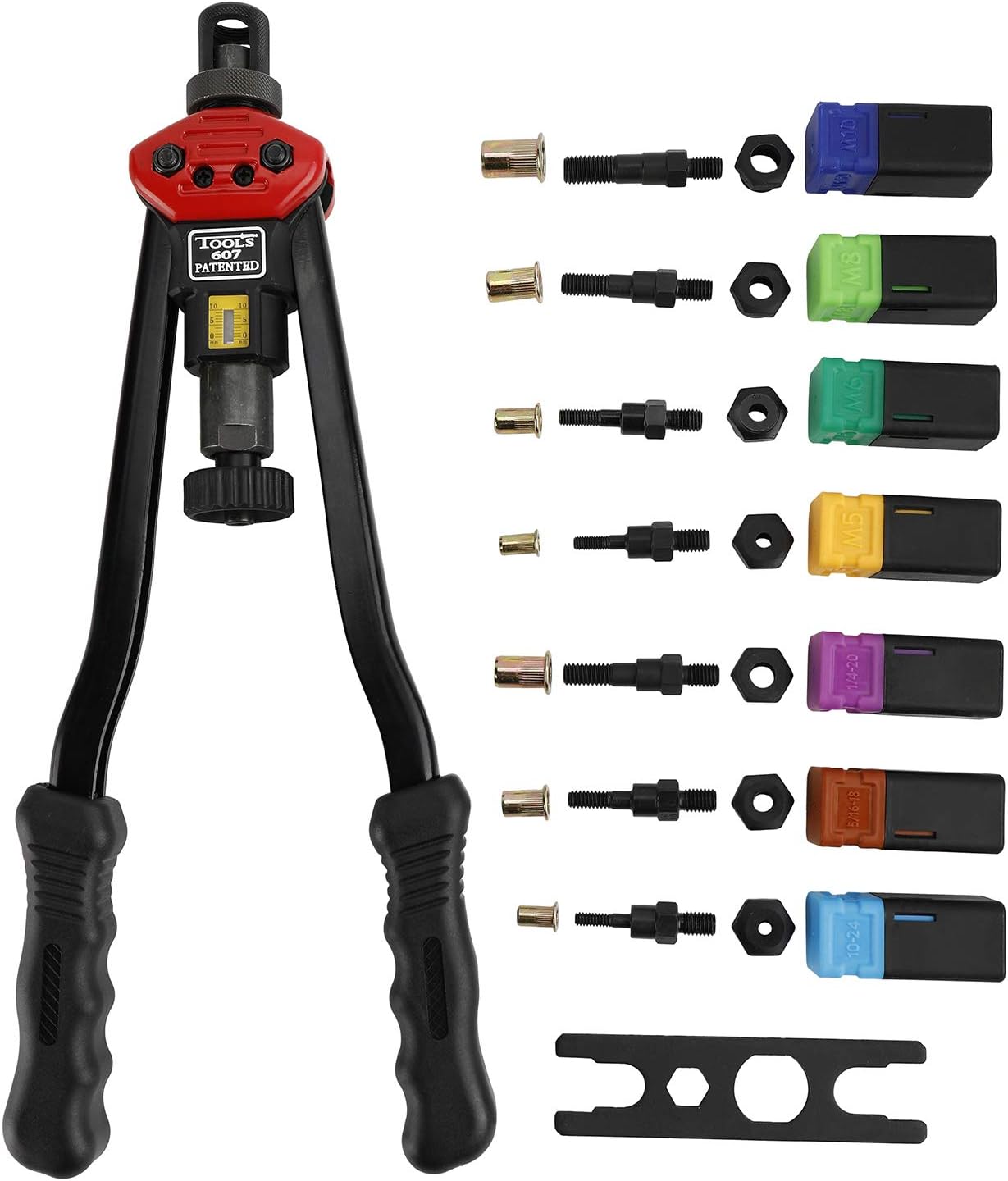 8MILELAKE 17 Inch Rivet Gun Tool - Hand Rivet Nut Setter Kit, 7pcs ...