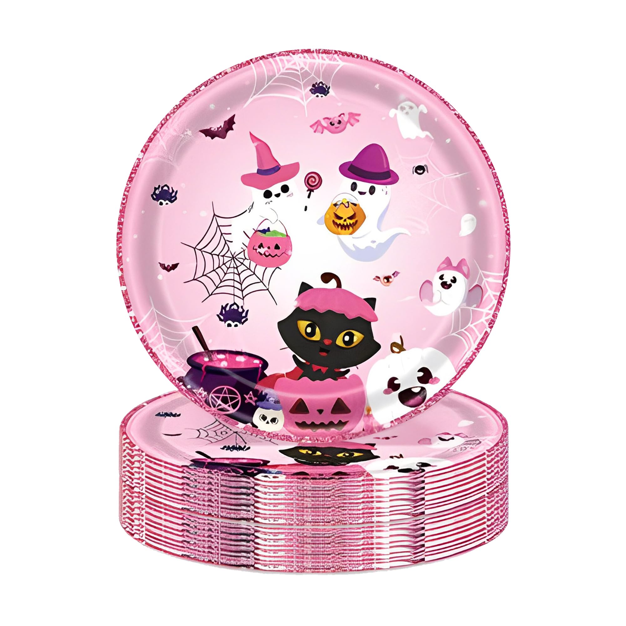 Amazon.com: Heyiminy 24Pcs Halloween Plates - 7 Inch Halloween Paper ...