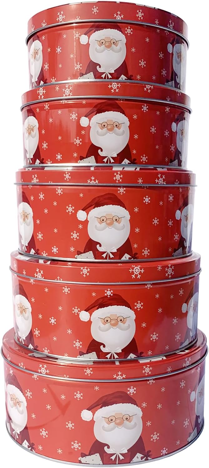 Amazon.com: Christmas Cookie Tins Set of 3, Metal Christmas Tin ...