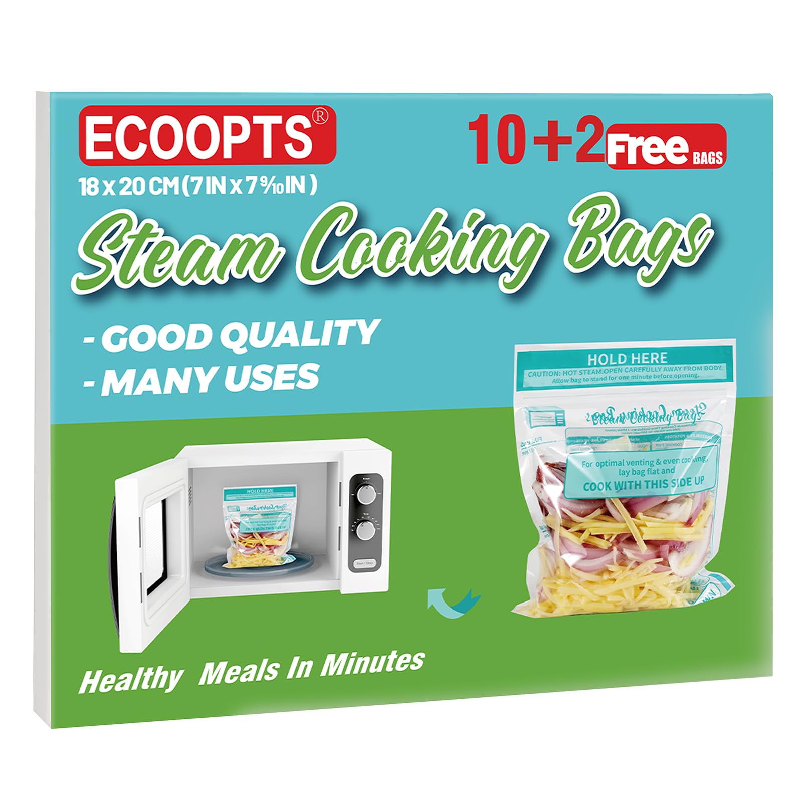 Amazon.com: 12×Steam Cooking Bags Microwave Steamer Bags for Vegetables ...