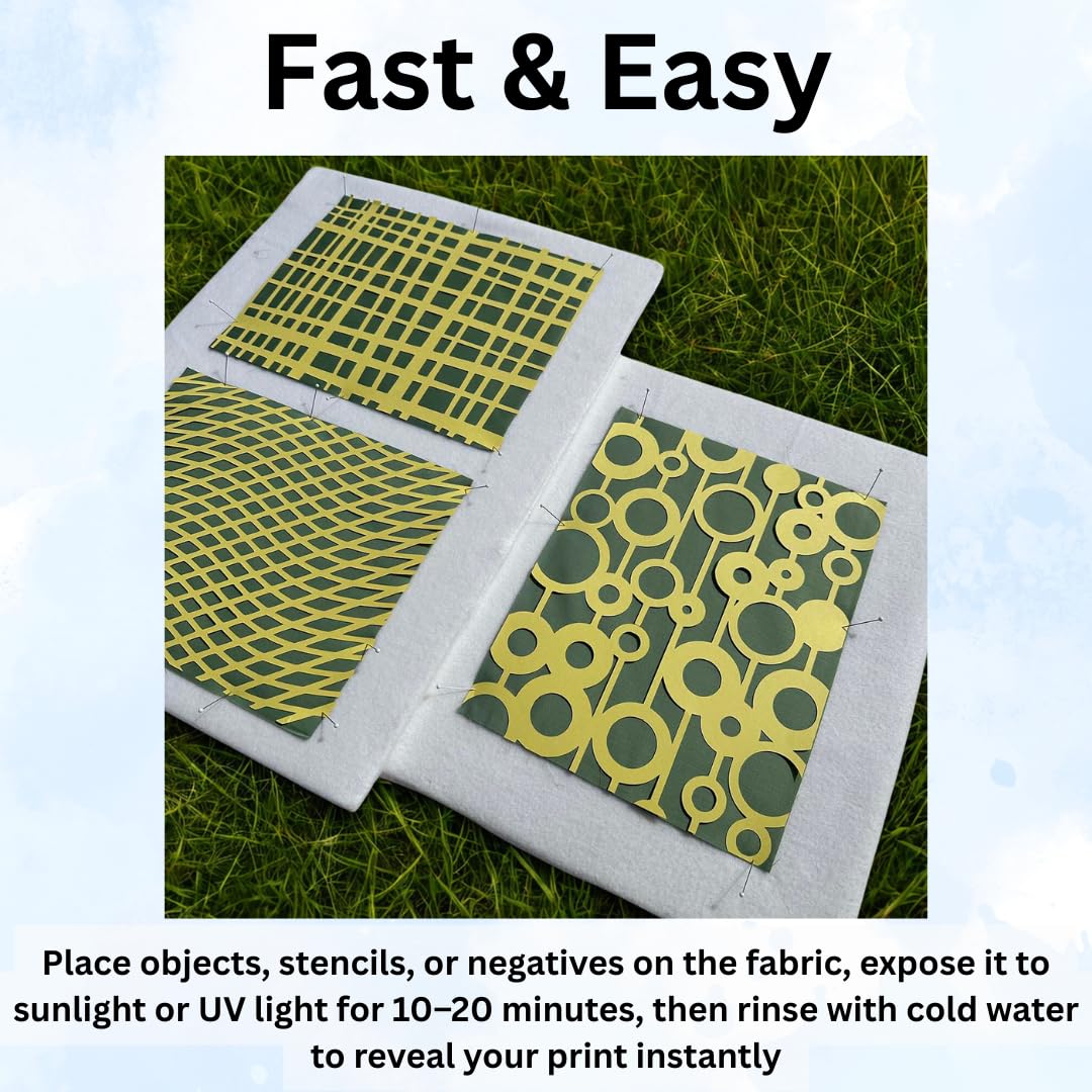 Snapklik.com : Jacquard Cyanotype Fabric Sheets, Pre-Sensitized Cotton ...