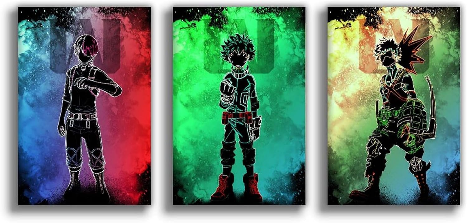 Amazon.com: Heasiben Anime MHA Posters My Hero Canvas Prints Minimalist ...