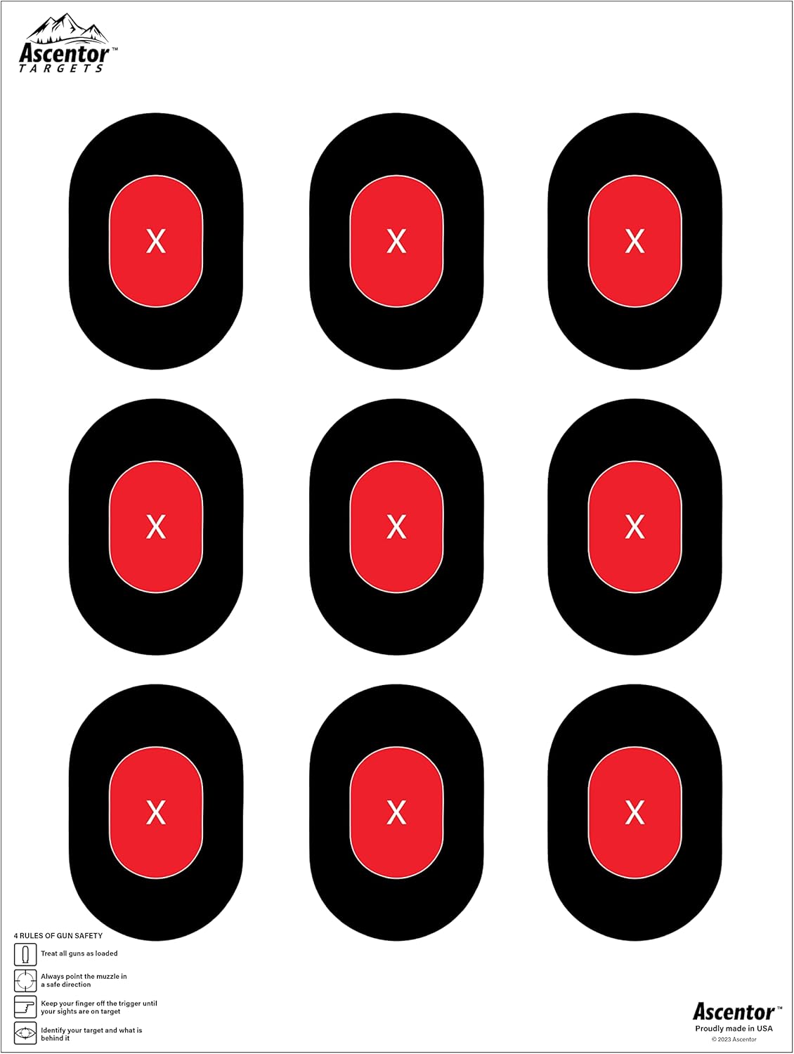 Amazon.com : Ascentor Expert Shooting Target - 9 Zone - Large Size 18 x ...