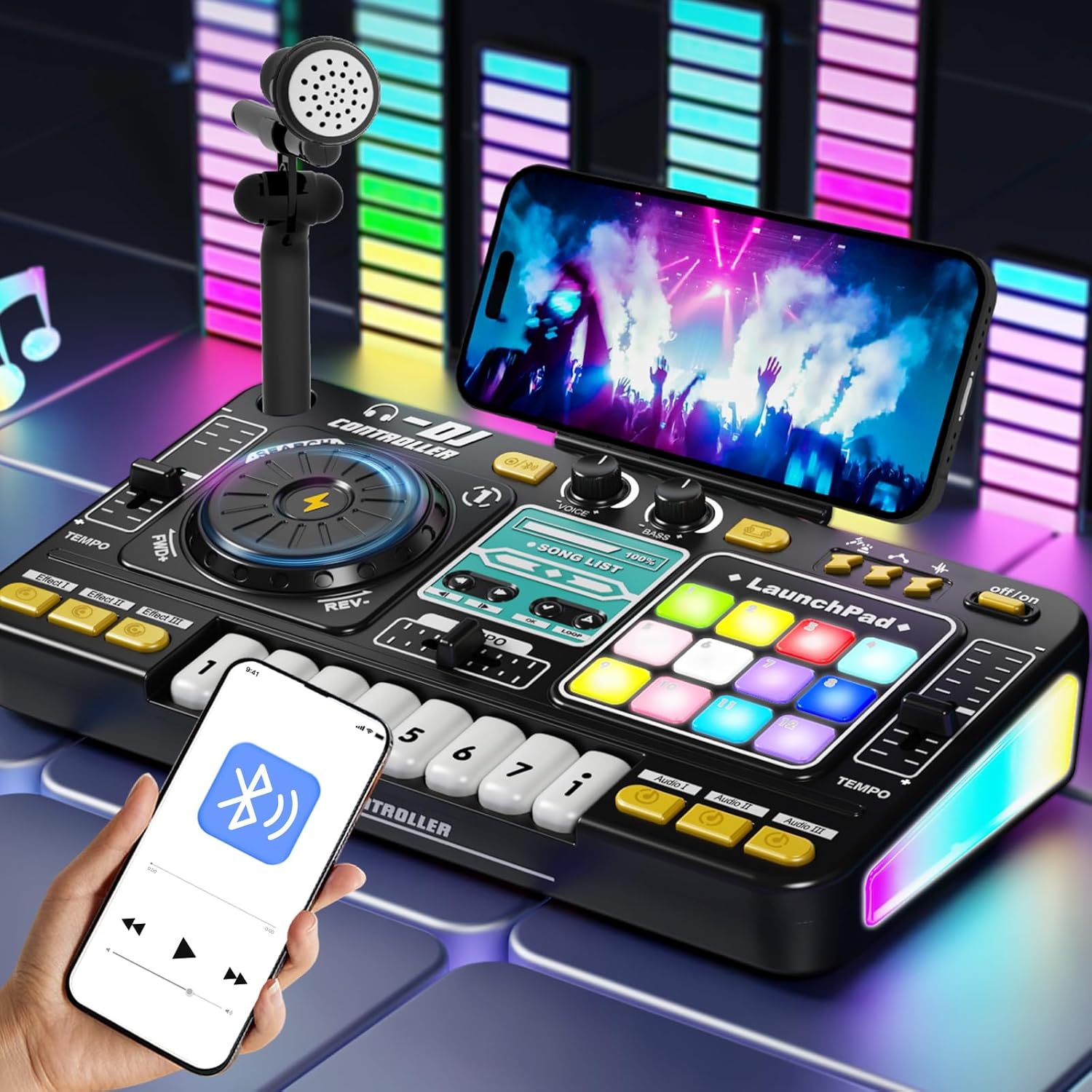 Amazon.com: Kids DJ Mixer Board Controller Toy Set with Turntable ...