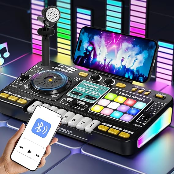Amazon.com: Kids DJ Mixer Board Controller Toy Set with Turntable ...