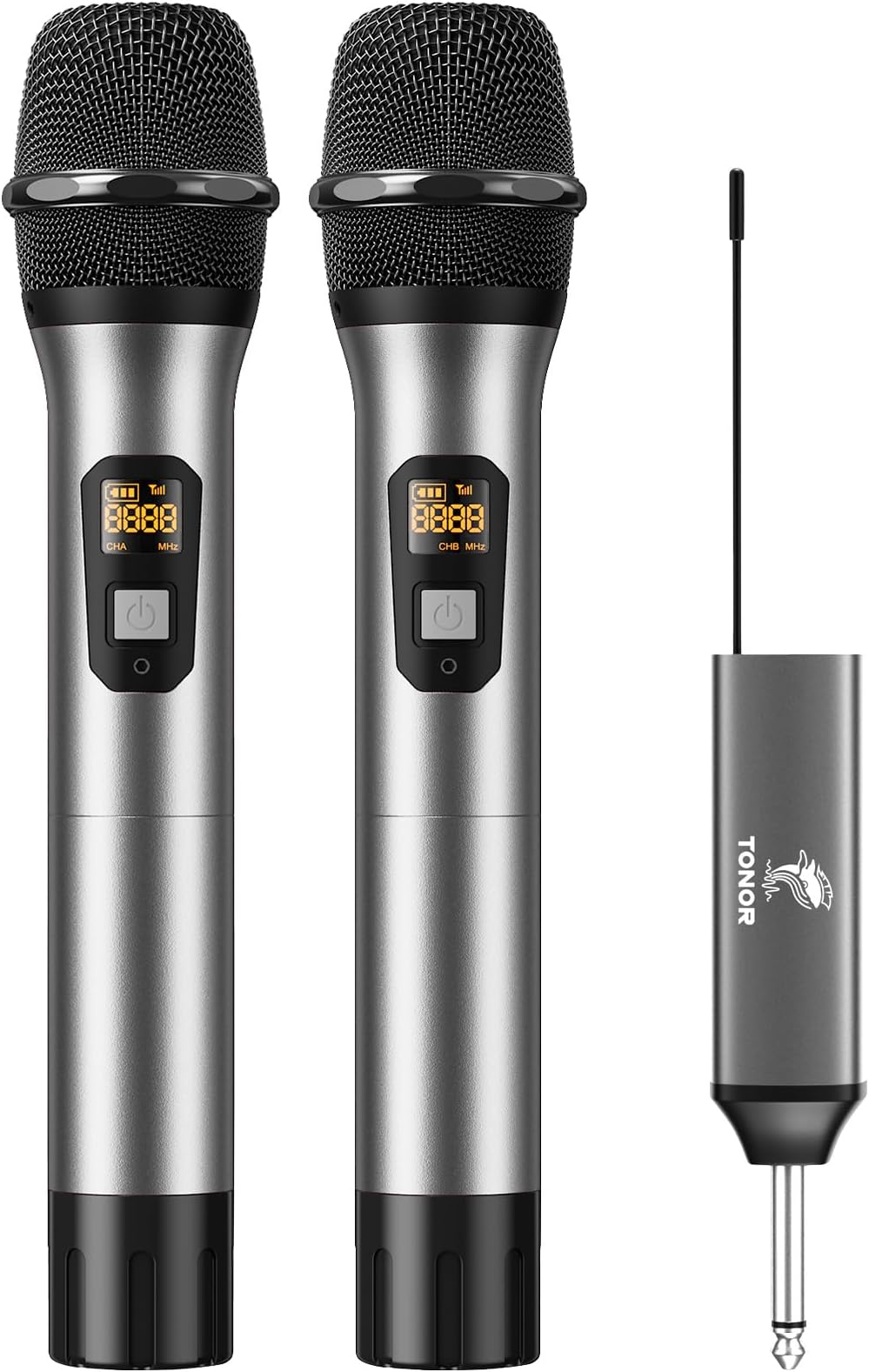 ALPOWL de Kabelloses Mikrofon, Kabelloses UHF-Dual-Hand mikrofon mit ...