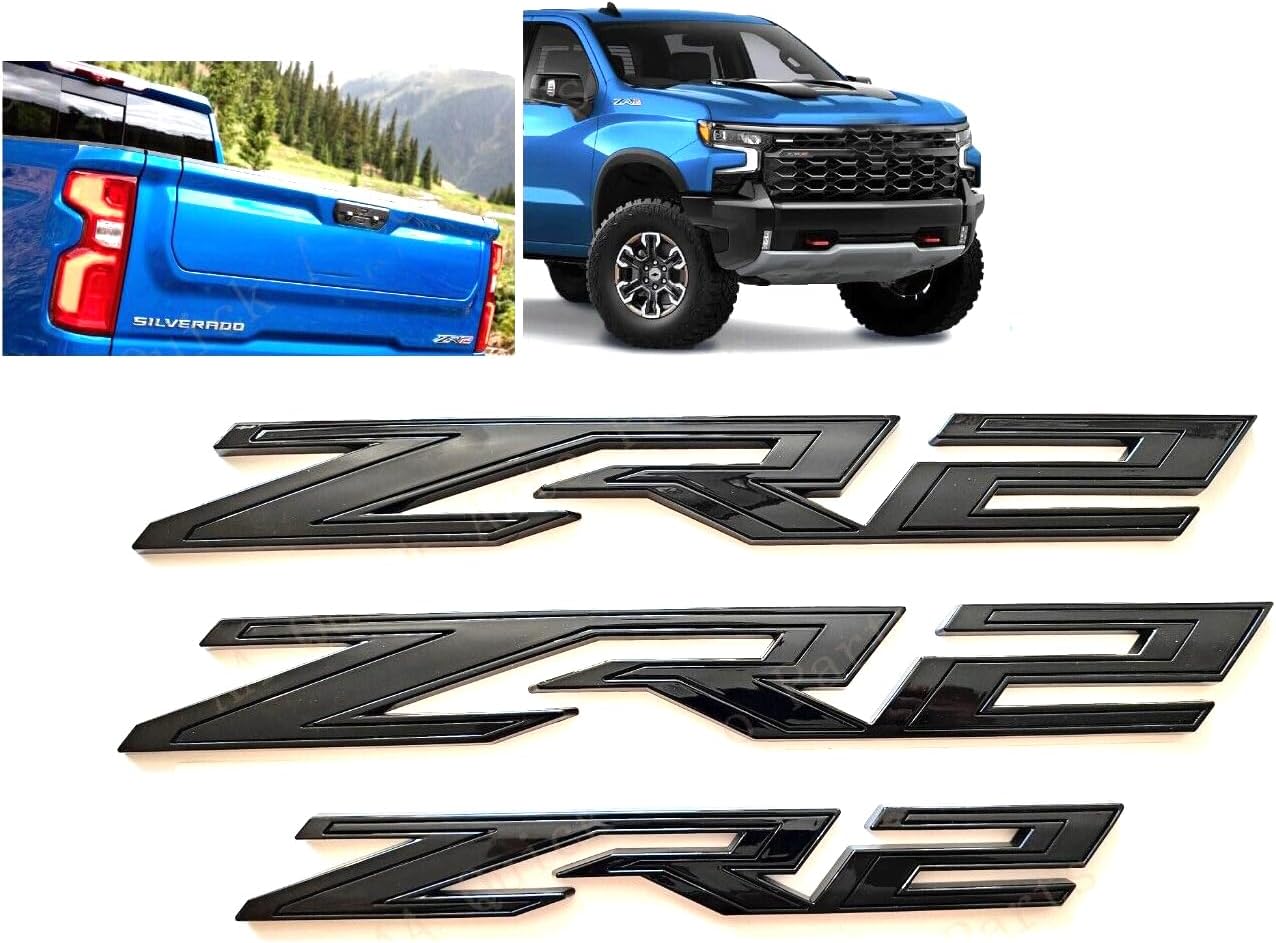 Amazon.com: Tomilia 3Pcs New ZR2 Emblems Letter Fender Rear Badge ...
