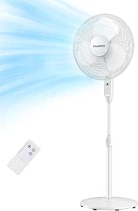 Amazon.com: PELONIS 16'' Pedestal Remote Control Oscillating Stand Up ...