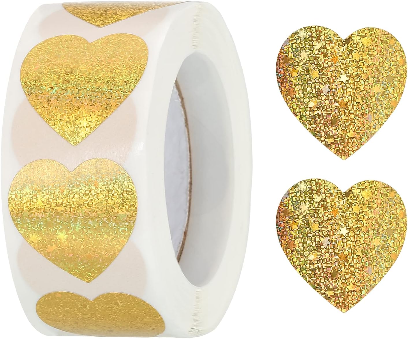 Amazon.com: MECCANIXITY 500 Pcs Heart Shaped Sticker 1 Inch Self ...