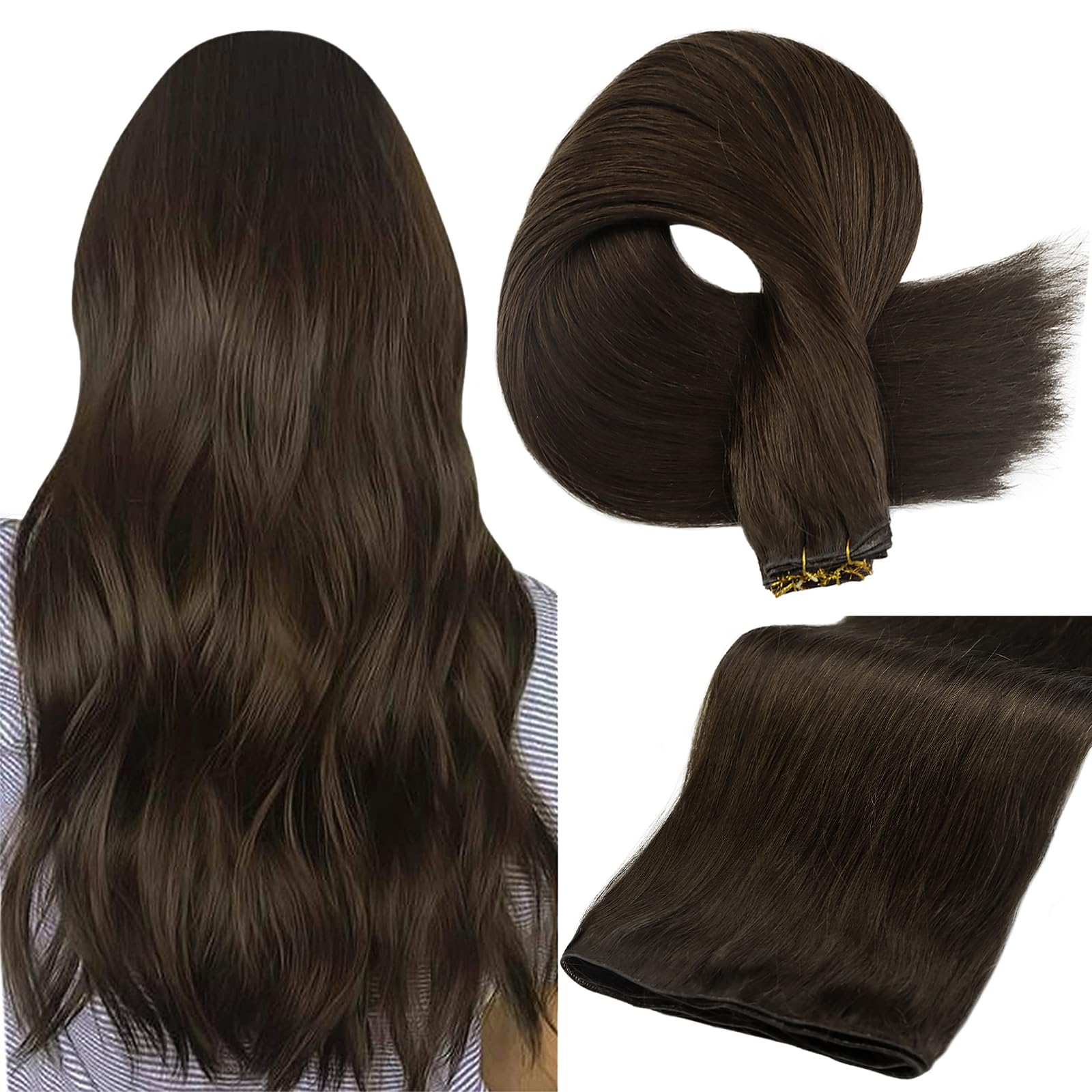 Amazon.com : Full Shine Sew in Hand Tied Weft Hair Extensions Weft ...