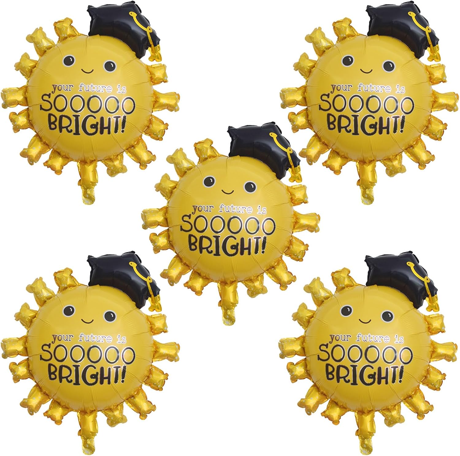 Amazon.com: Graduation Party Balloons 30 Inch Gold Sun Foil Balloons ...