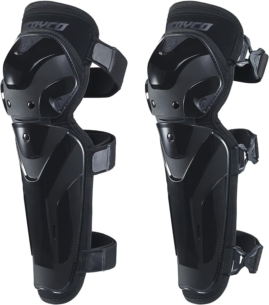 Scoyco 1 Pair Motorcycle Knee Shin Guard Pads Black 3 Sections ...