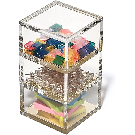 Amazon.com: mDesign Plastic Square Desk Organizer Tray for Home Office ...