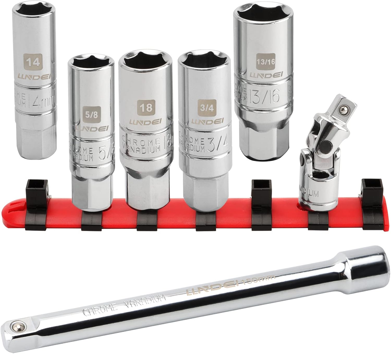 LLNDEI 3/8 inch Spark Plug Socket, 6 Point SAE & Metric Spark Plug ...