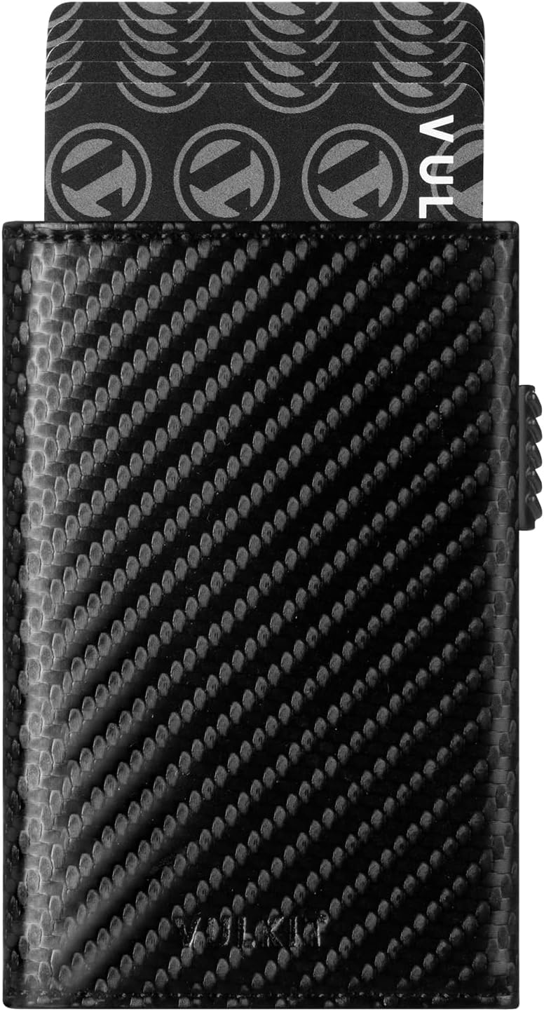 VULKIT Men's Card Holder Wallet Pop Up Wallet Magnetic Closure RFID ...