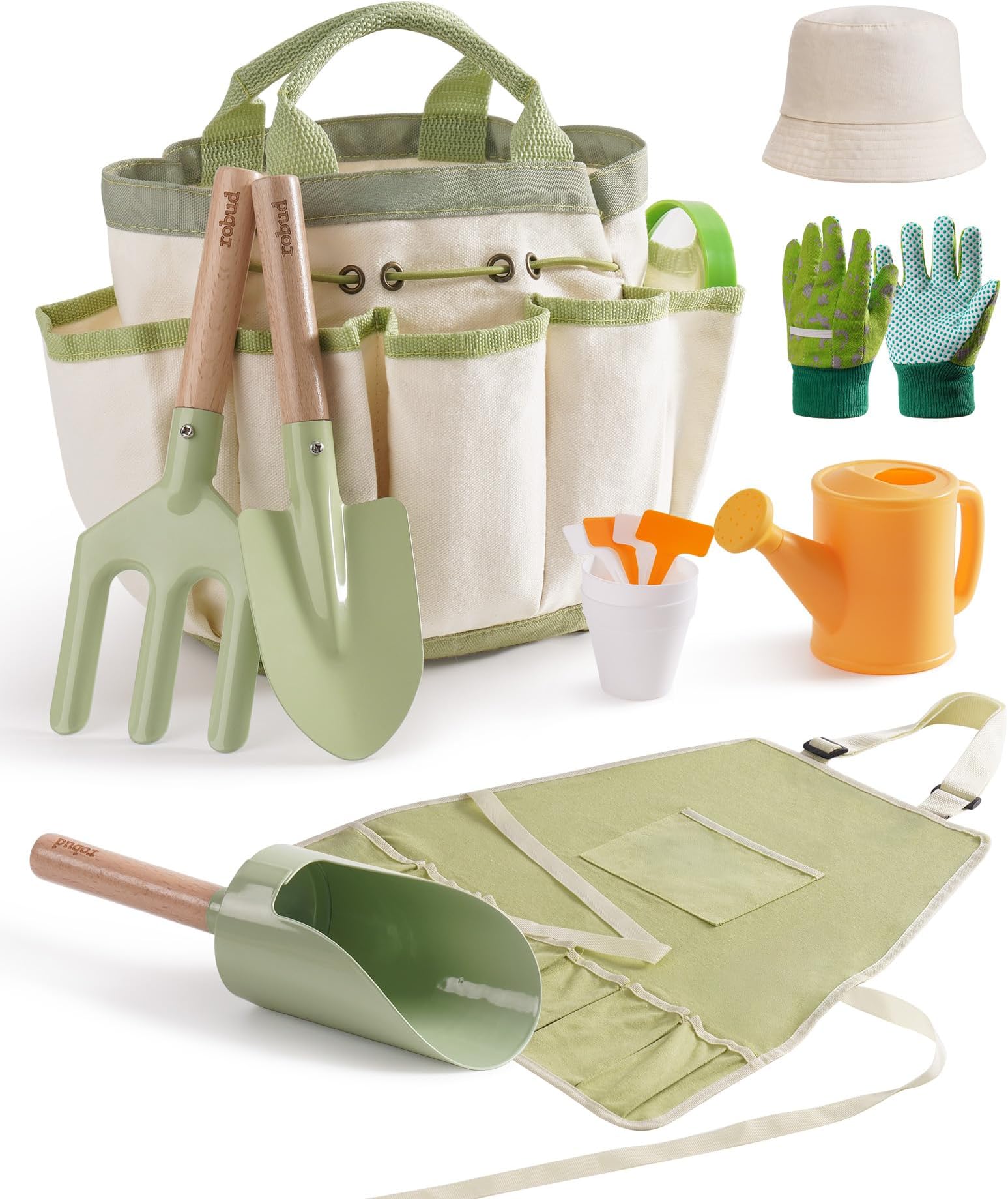 Amazon.com: ROBUD Kid Gardening Set, Wooden Garden Tool for Kid, Garden ...