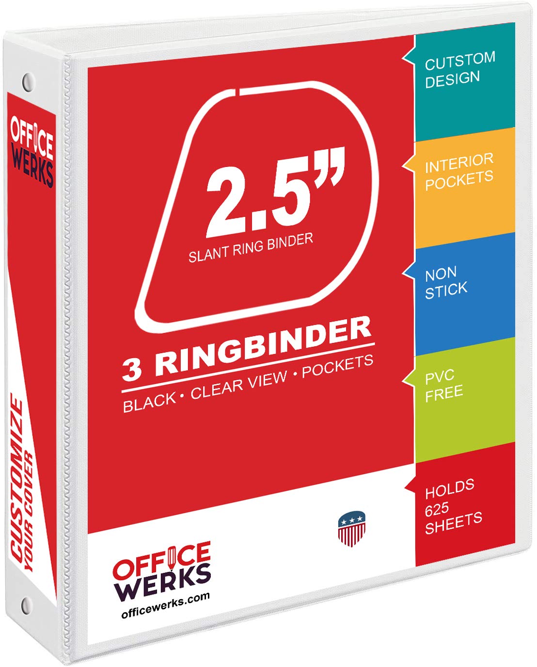 Snapklik.com : Office Werks 3 Ring Binder, Professional D Ring 2.5 Inch ...