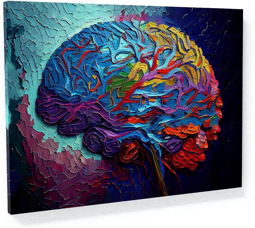 Amazon.com: Sense Canvas Brain 9 Canvas Art - Home Decor Wall Art Print ...
