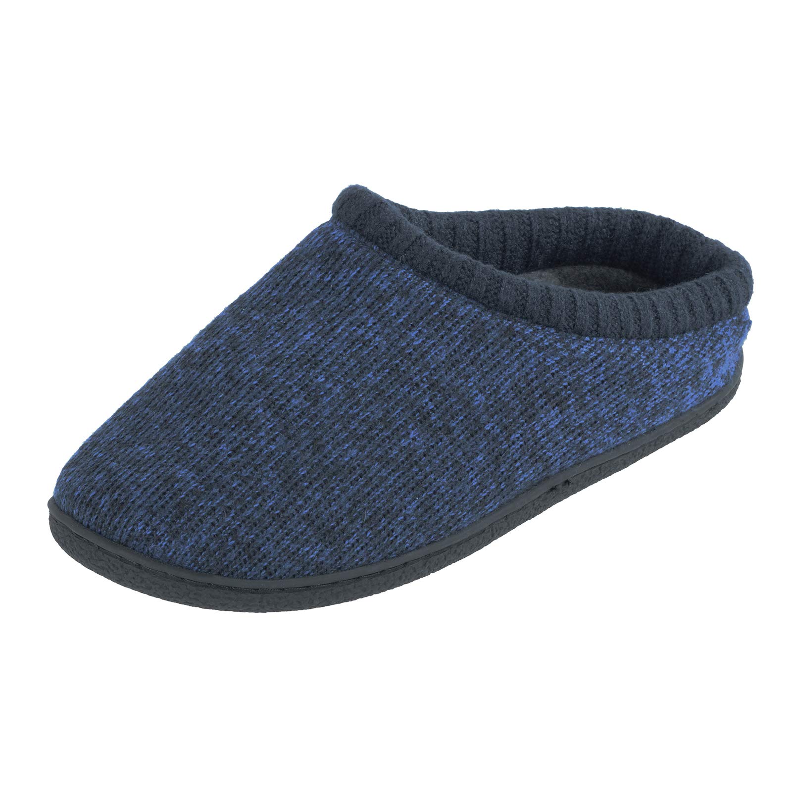 Compare e g o mens slippers navy kniited upper grey fleece lining deep ...