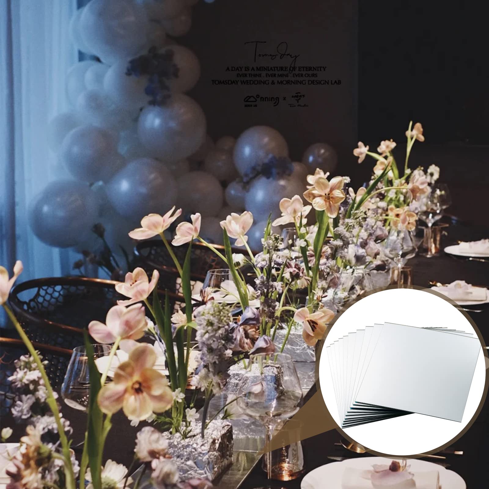 Acrylic Mirror Centerpiece Round Mirror Centerpieces Elegant Wedding