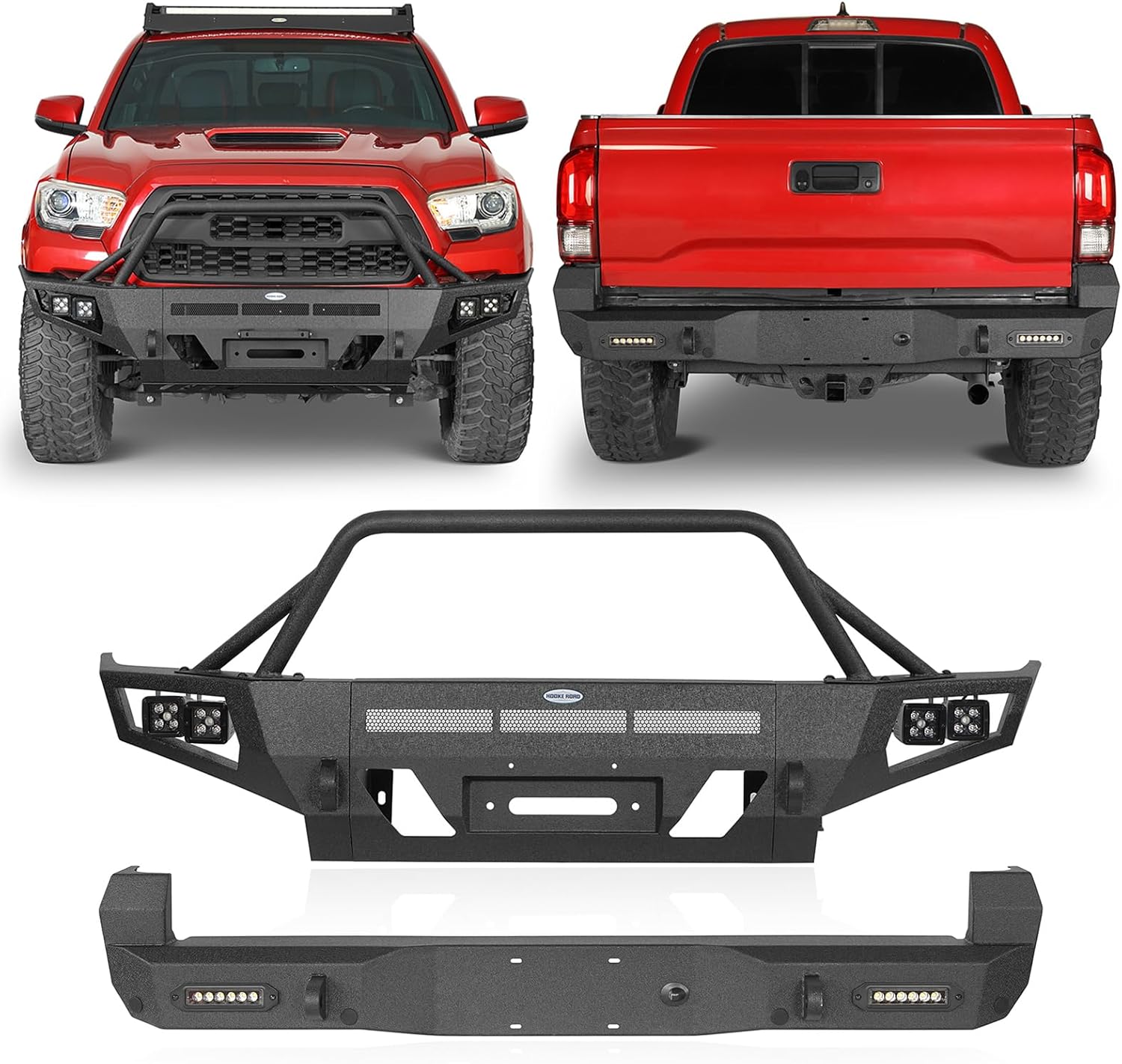 Amazon.com: Hooke Road Tacoma Front and Rear Bumper Kit for 2016-2023 ...