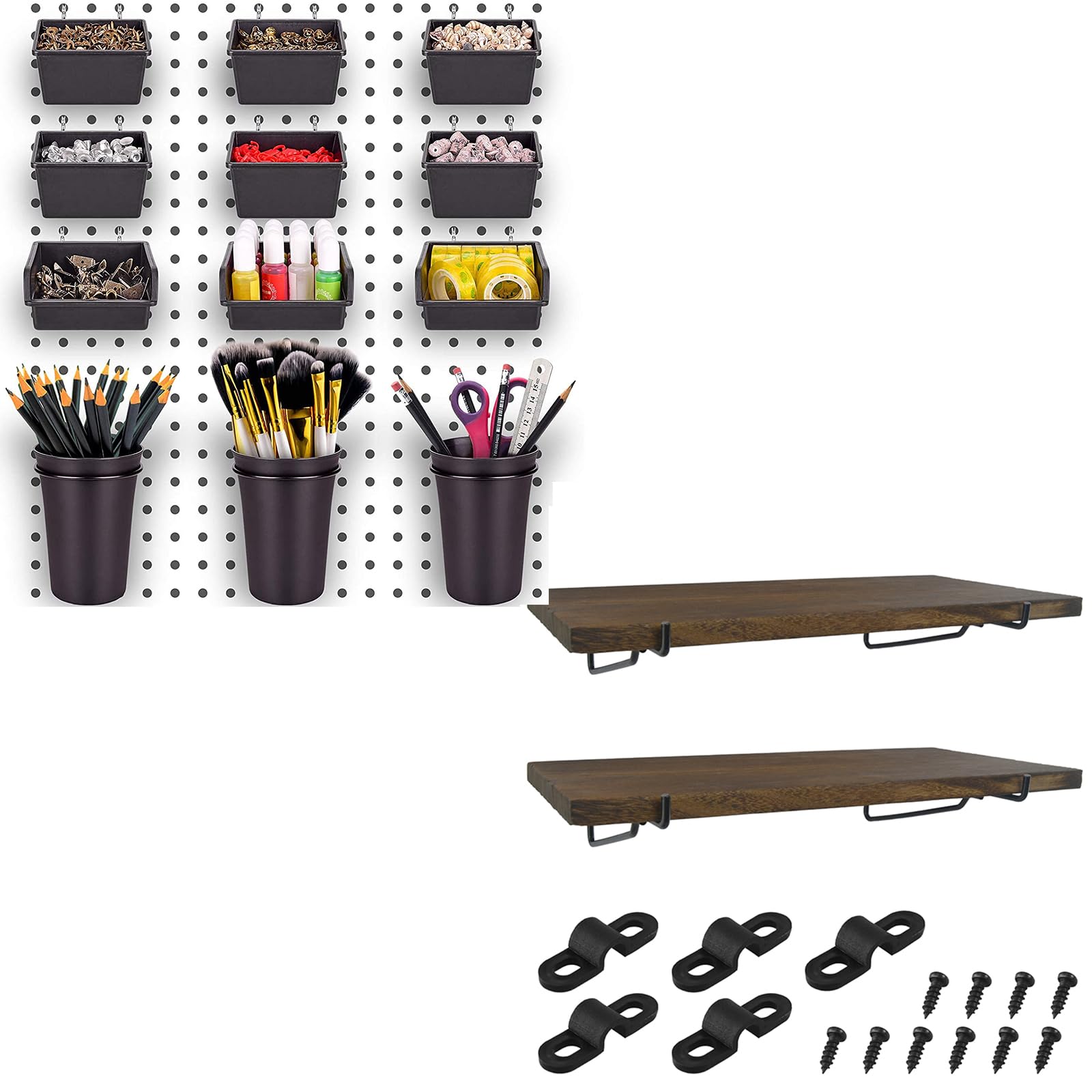 Amazon.com: 1/4" Pegboard Accessories Organizer Kit 14 Pieces Set ...
