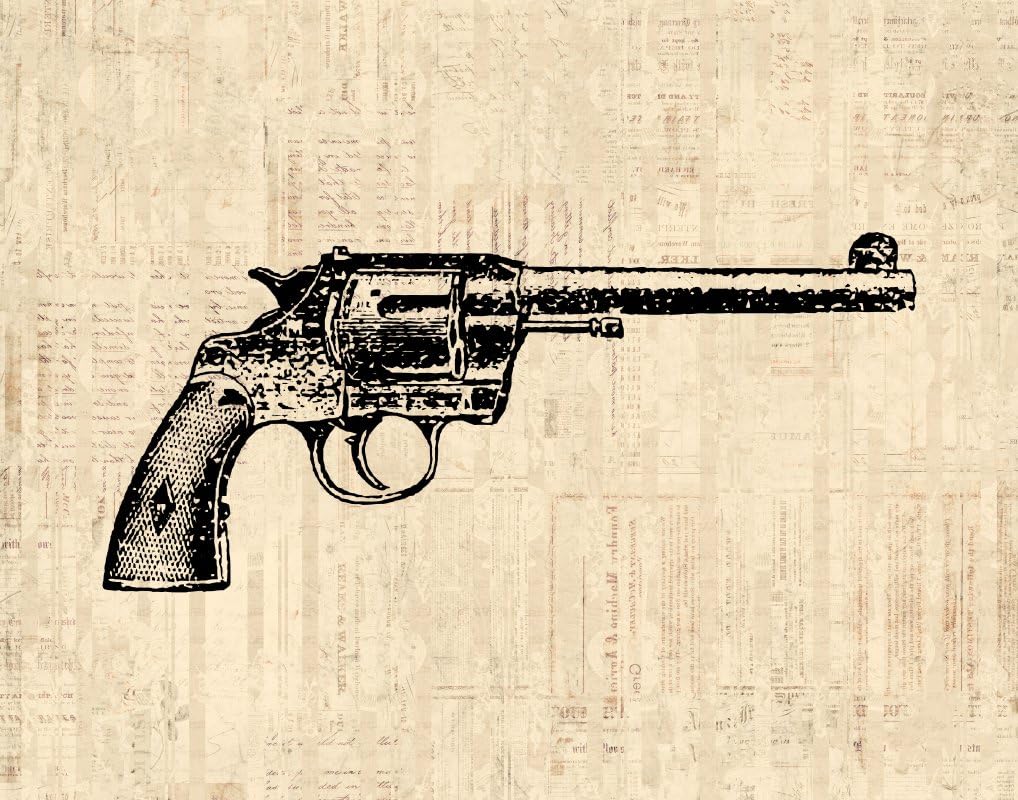 Amazon.com: Antique Revolver Gun Print Vintage Illustration Westerm ...